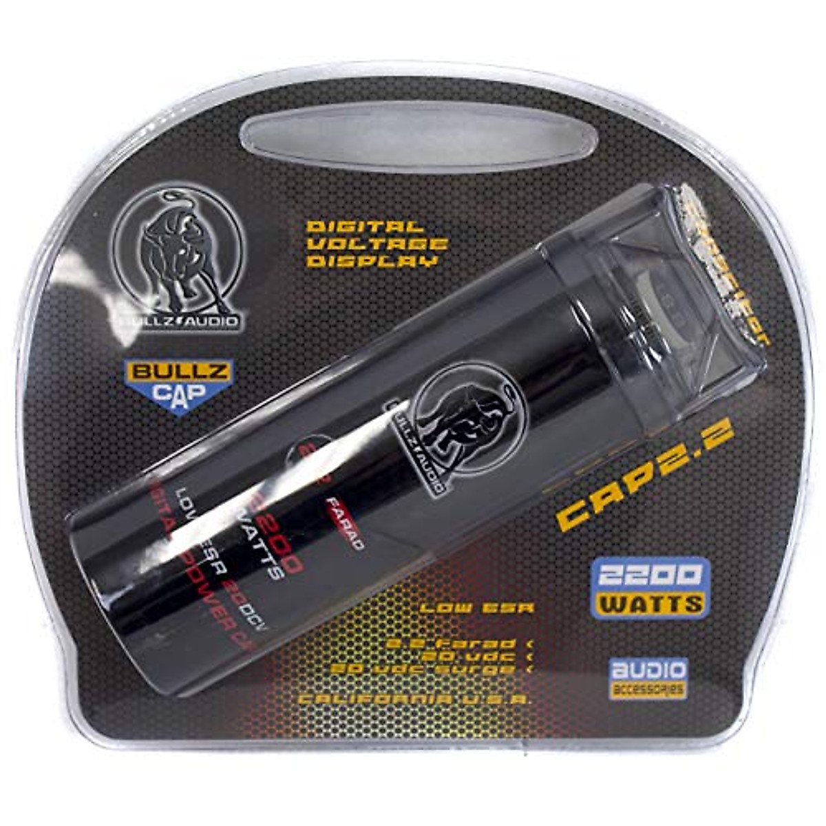 BULLZ AUDIO 2200 Watt 12 Volt BCAP Digital Car Power 2.2 Farad Capacitor