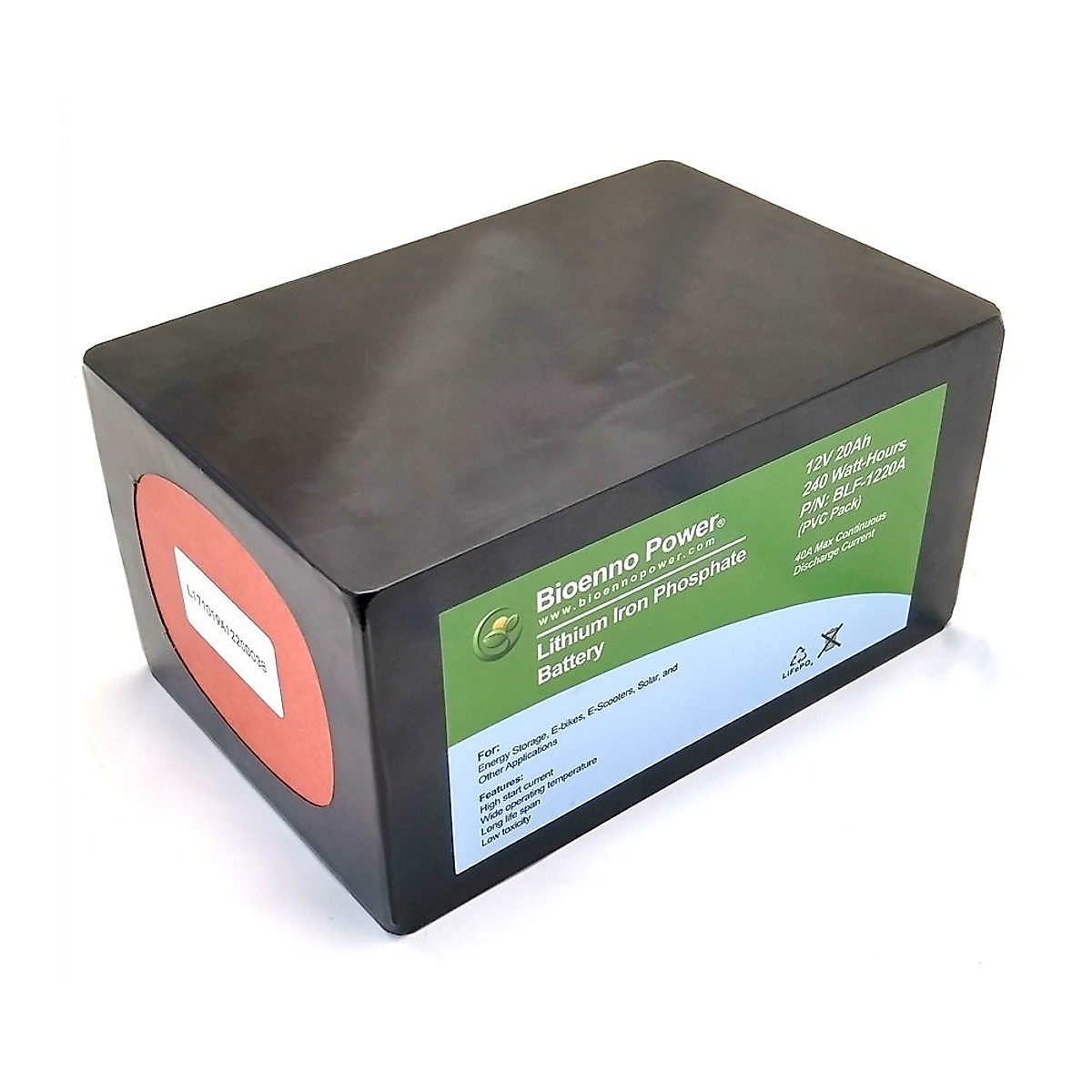 Bioenno Power 12V, 20Ah LFP LiFePO4 Lithium Iron Phosphate Battery (PVC, BLF-1220A)