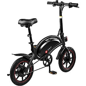 DYU Electric Bike for Adults Teens, D3F 14" Folding Electric Bicycle,Commuter City E-Bike with 250W Motor and 36V 10AH Lithium-Ion Battery,37-40miles Travel Range