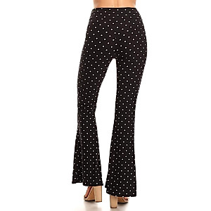 Leggings Depot Women's Wide Leg Palazzo Pants for Casual, Work, Lounge-R885 (Polka Dots, Medium)