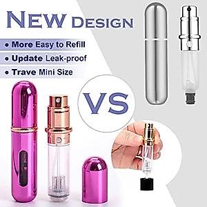 KAYZON Travel Mini Perfume Refillable Atomizer Container, Portable Perfume Scent Pump Case Fragrance Empty Spray Bottle for Traveling and Outgoing (3 Pack, 5ml) (3 Pcs)