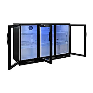 New Procool Refrigeration 3-door Glass Front Back Bar Beverage Cooler with Blue LED; 54" Wide