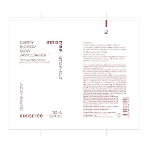 innisfree Cherry Blossom Glow Jam Cleanser, Sulfate Free, Korean Face Wash, Cleansing Foam for Glowing Glass Skin (Packaging May Vary)