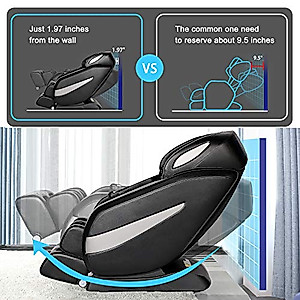 Massage Chair,Zero Gravity SL Track Massage Chairs, Full Body Shiatsu Massage Chair Recliner with Space Saving, Auto Body Detection, Thai Stretching, Bluetooth Speaker, Heat, Foot Roller (Black)