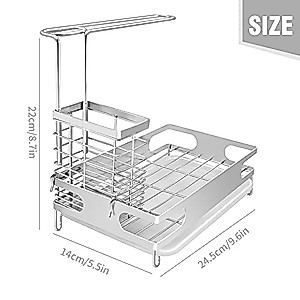 UOIENRT Sink Caddy Kitchen Sink Organizer, Brushed Stainless Steel Sponge Holder for Sink Kitchen Sink Caddy Organizer Dish Rags Brush Scrubber Soap Dispenser Bottle Holder Counter Storage