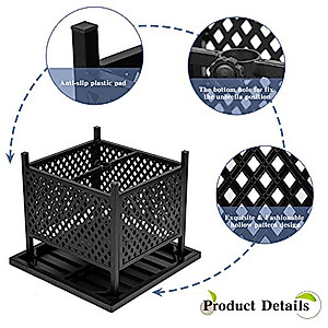 Oakcloud UV-Protected Outdoor Patio Bistro Table Side Table with 1.57" Umbrella Hole,for Garden,Pool,Deck