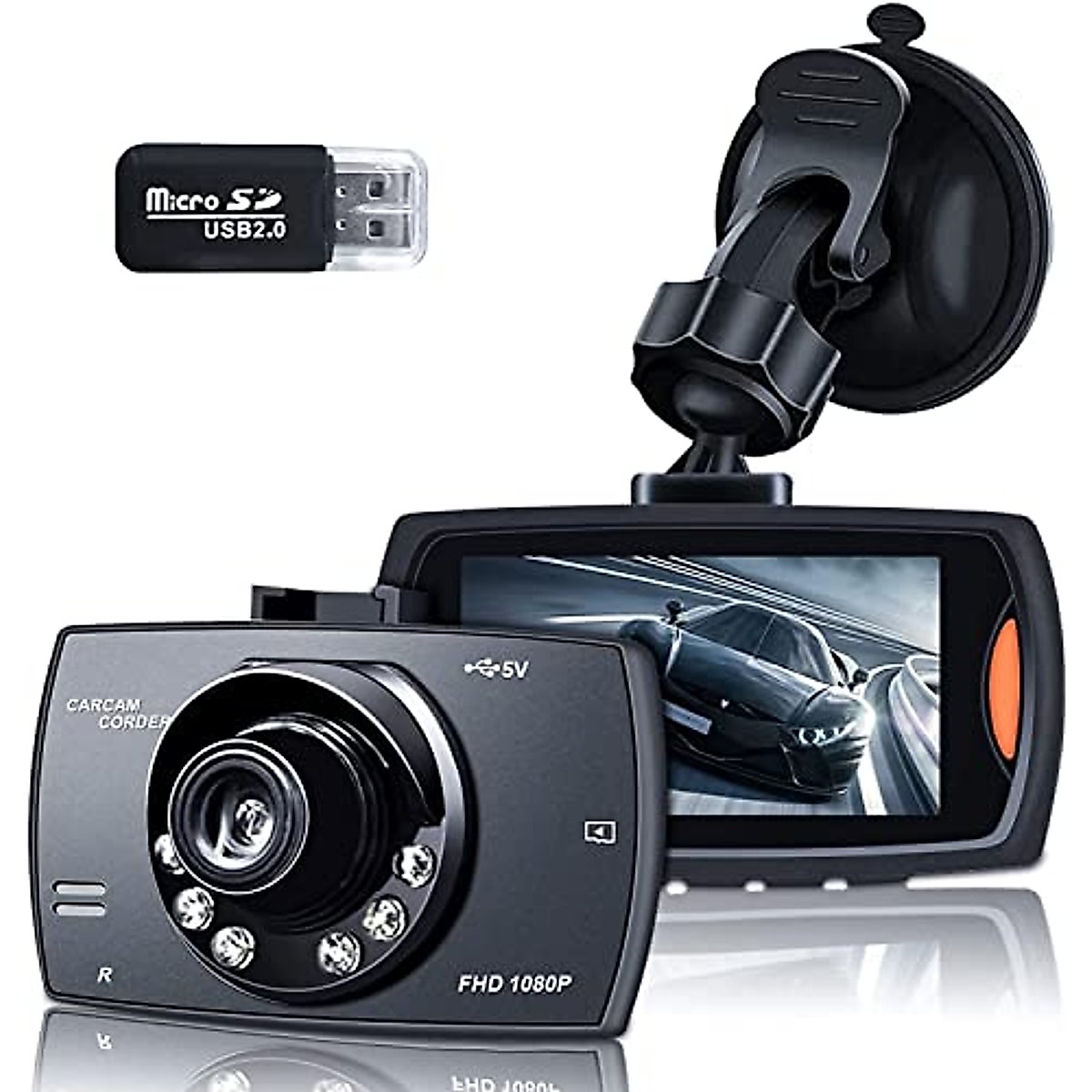 ANGEL CASE Dash Cam,【2022 New Version】 1080P Full HD Dash Camera for Cars Front with 3-Inch LCD Screen, 170°Wide Angle, WDR, G-Sensor, Loop Recording, Parking Monitor, Motion Detection