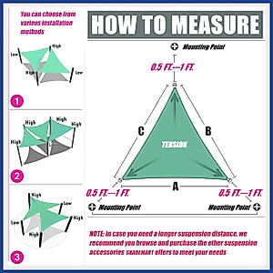 ShadeMart 10' x 10' x 10' Grey Sun Shade Sail UPF50 Triangle Canopy Fabric Cloth Screen, Water Air Permeable & UV Resistant, Heavy Duty, Carport Patio Outdoor - (We Customize Size)