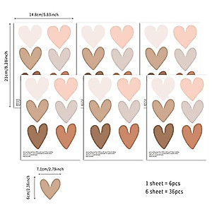 QUCHENG Boho Wall Stickers Girls Bedroom Removable Wall Decals Nursery Kids Room Decor Vinyl Murals DIY Cute Decorations 6 Sheets