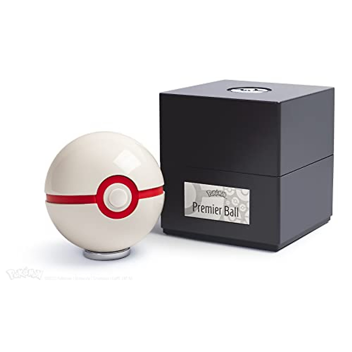 The Wand Company Pokémon Poké Ball Authentic Replicas - Realistic, Electronic, Die-Cast Poké Ball with Display Case Light Features (Premier Ball)