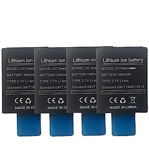 OCTelect 4PCS Smart Watch Battery LQ-S1 Rechargable Lithium Battery with 380MAH Capacity as Well as fit for RYX-NX9,SCX-M9-CE,JHCY-S1,LHL-M9-CE,YX-W9B,M9