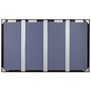 Displays2go 5' x 3' Indoor Bulletin Board, Locking Slide Doors, Gray Tackboard - Black (FBSD63BKGLG)