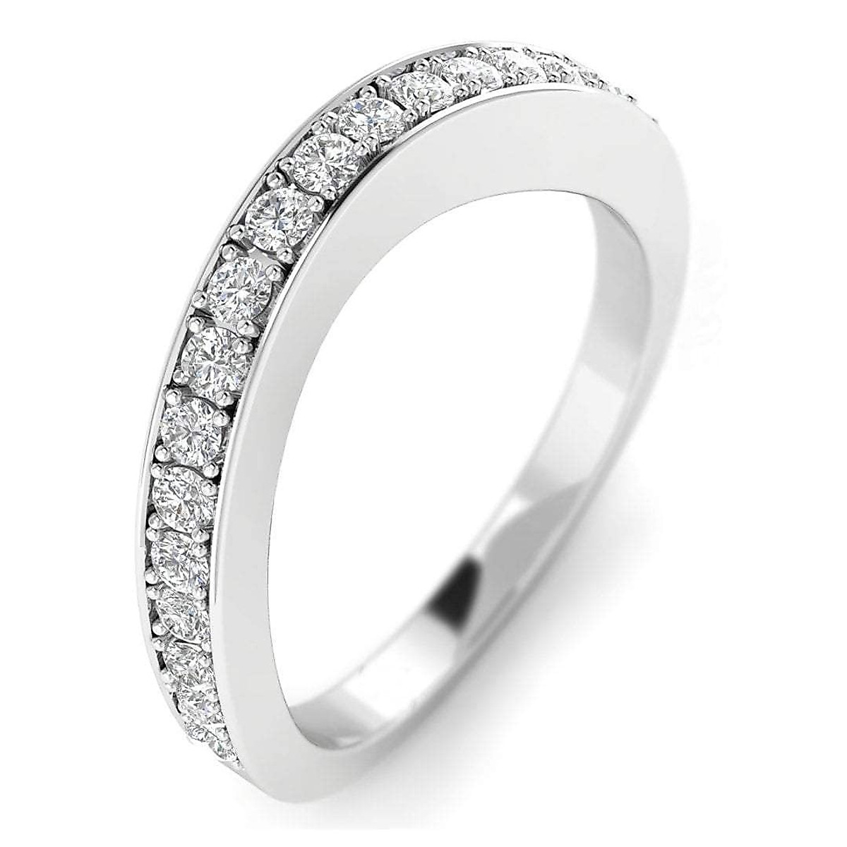 0.87 Carat Round Brilliant Shape VVS Clarity Excellent Cut Grade Moissanite Diamond 925 Sterling Silver Tension Set Floating Wedding Ring Set For Women (11)