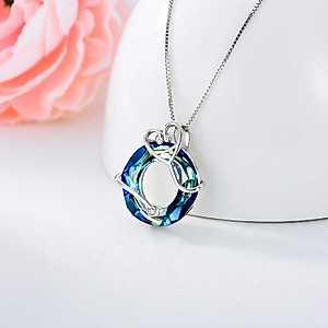 TOUPOP Nurse Gifts for Women s925 Sterling Silver Doctor Nursing Themed Necklace with Crystal Jewelry Gifts for Women Mom Student Doctor Nurse Grateful Birthday Mother's Day silver