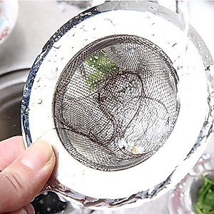 Generic Stainless Steel Round Sink Strainer Bathtub Hair Catcher Stopper Shower Drain Hole Filter Trap Metal Bathroom Kitchen Tools, Silver