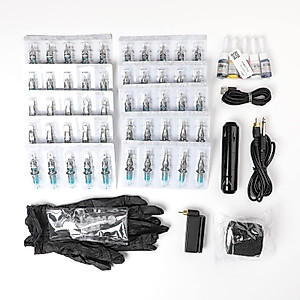 STIGMA Wireless Tattoo Gun Tattoo Kit Complete with 50pcs Tattoo Cartridge Needles 1400mAh Tattoo Battery 5 Colors Ink Set with Accessories STP29KITP199-1
