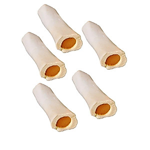 MPP Stuffed Cheese 6 Inch Shin Dog Bones Refillable Dental Chew Delicious and Nutritious (2 Bones)