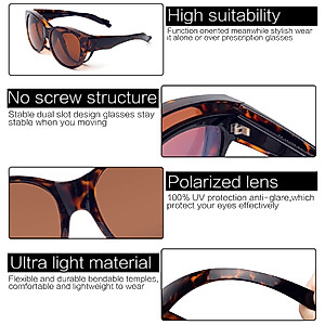 Face Shadow Polarized Sunglasses Fit Over Glasses, Oversized Sunglasses for Women to Go Over Prescription Glasses 100% UV Protection Unltra Lightweight