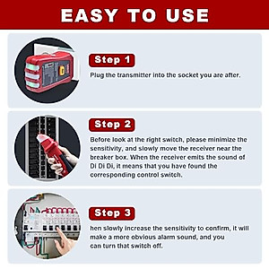 UNI-T AC Circuit Breaker Finder with Integrated GFCI Outlet Tester AC 90-120V USA Plug + Adjustable Sensitivity Beeper Indicattion+ Flashing LED Light