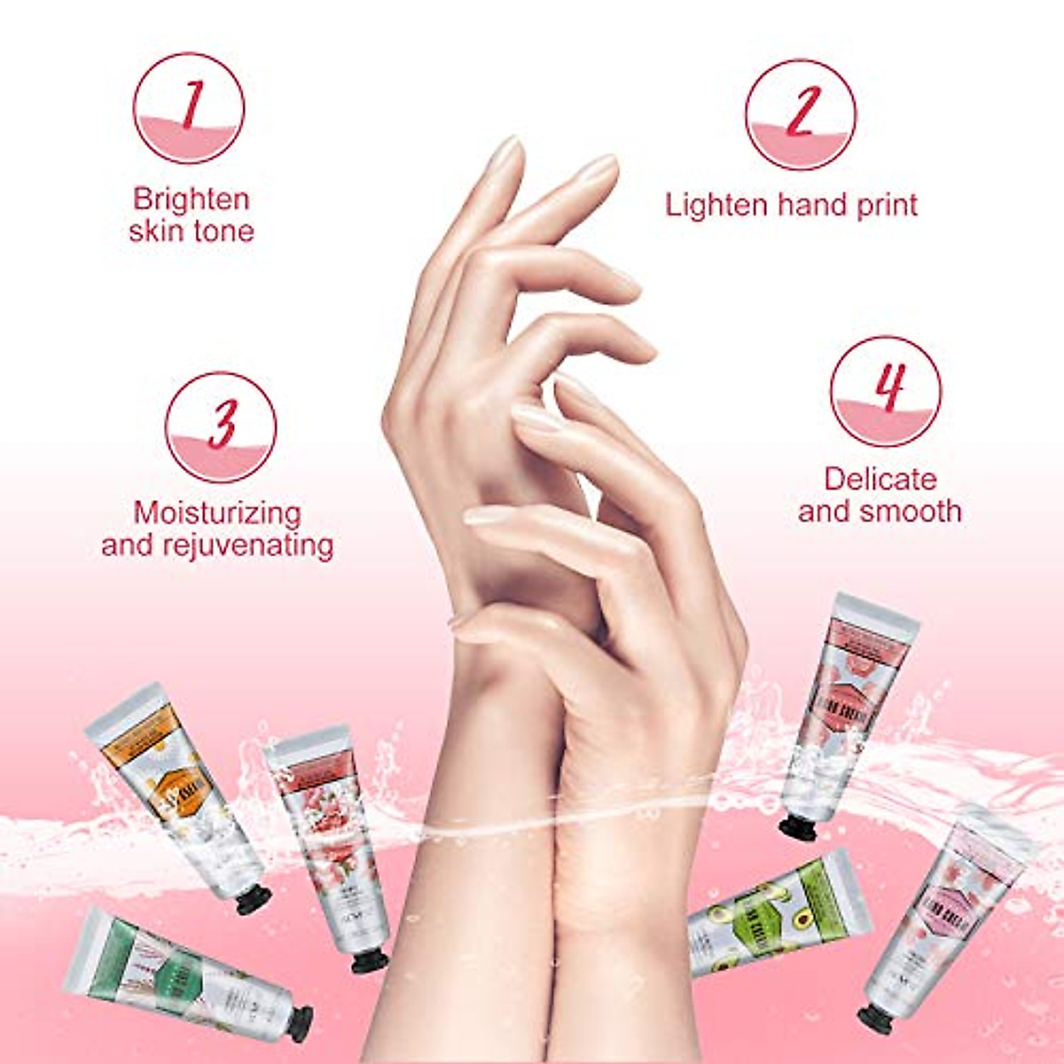 Hand Cream Set, Moisturizer Plant Fragrance Hand Lotions for Hand Care, Hand Lotion Enriched with Plant Essence More Conducive to Repair Anti Aging Anti Chapping, 30ml/Piecse (6 Pack)