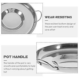 BESTonZON Stainless Steel Comal Concave Pan Stir Fry Pan Non-Stick Pancake Pan Egg Skillet for Kitchen Restaurant Outdoor Silver 36CM