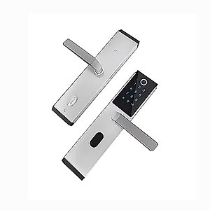 RFID Card Apartment Anti-Theft Fingerprint Password Induction Lock+Card (Left Pull, Silver)