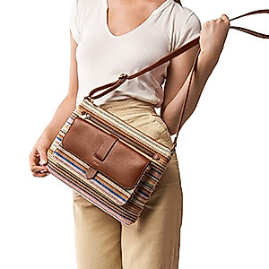 Fossil womens Kinley Large Crossbody, Colorful Stripes, One Size US
