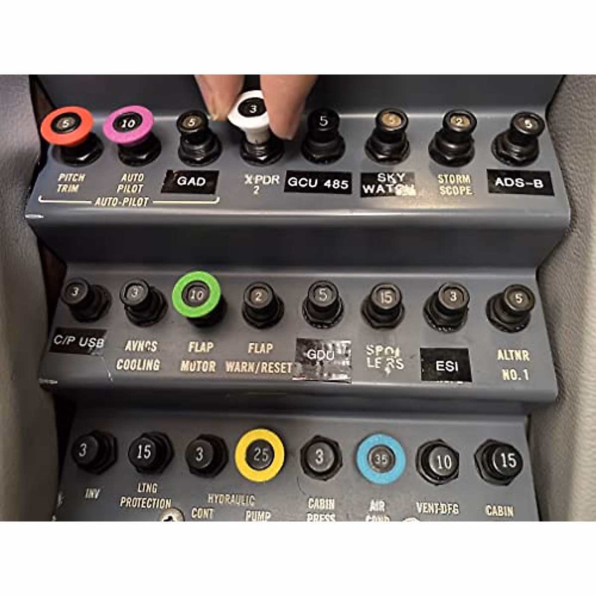 Aircraft Color Coded Circuit Breaker Caps - 12 Pack