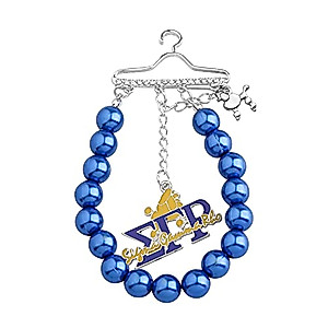 UJIMS SGRho Sorority Poodle Pearl Chain Brooch Inspired Paraphernalia Jewelry Greek Sorority Gift for Women Girl (Poodle Pearl Chain Brooch)