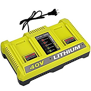 Hipoke OP401 40V Dual Battery Charger for Ryobi 40V Lithium-ion Battery OP4040 OP4026 OP4026A OP4050A OP40601 OP40602 OP4030 OP4015 OP40201, 40V Ryobi Charger Tool