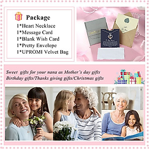 UPROMI Mothers Day Gifts for Nana, Nana Birthday Gifts, Best Nana Ever Gifts, Nana Necklace, Best Grandmother Grandma Gigi Gifts for Nana from Granddaughter Grandson