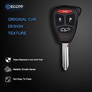 ECCPP 1X Key Fob Keyless Entry Remote Replacement for Chrysler 300 for D odge Charger Dakota Durango Magnum for J eep Grand Cherokee Commander KOBDT04A OHT692713AA 4 Buttons
