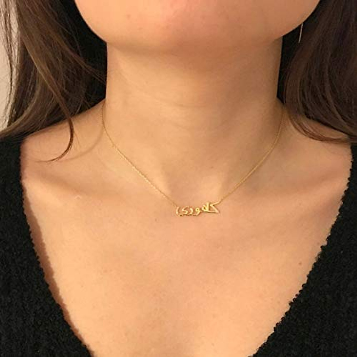 Dreamdecor Arabic Name Necklace Personalized, Sterling Silver Custom Name Necklace for Christmas