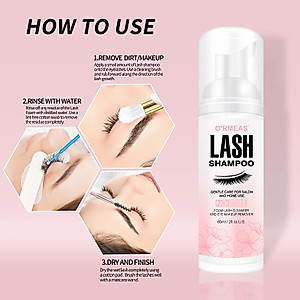 Smarxin Lash Shampoo for Eyelash Extension Removal, 50ml - Gentle, Natural Formula, Nourishing, Foaming Cleansing, Paraben & Sulfate Free