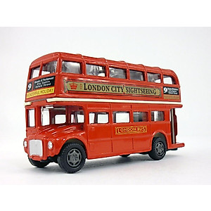 London Double Decker Bus , Red - Motormax 76002 - 4.75" Diecast Model Toy Car
