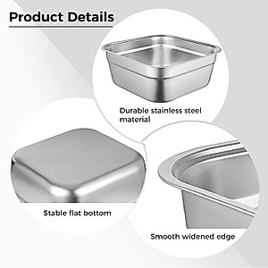 yeesport Stainless Steel Washing Up Bowl, Multi-Purpose Dish Tub for Sink, Large Square Container for Kitchen, Vegetable Washing Basin, Durable Dishpan for Home