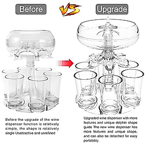 ALEVMOOM 6 Shot Glass Dispenser and Holder Dispenser For Filling Liquids Multiple 6 Shot Dispenser,Bar Shot Dispenser,Cocktail Dispenser,Carrier Liquor Dispenser Drink Tool,Dispenser With Slogan