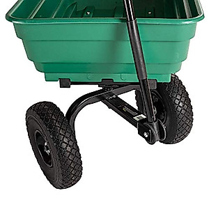 Garden Star 70275 Garden Wagon/Yard Cart with Flat Free Tires, 37" x 20" Poly Tray, 600lb capacity