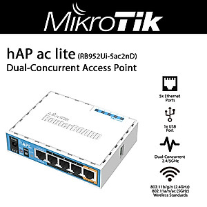 Mikrotik hAP ac lite US Version Dual Band Access Point 802.11ac 5-Port PoE USB OSL4