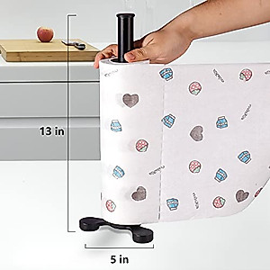 Paper Towel Holders Countertop with Suction Cups and Anti-Slip Mat, Paper Towel Stand for Kitchen Cling Film/Cabinet/Dining Table/Living Room Roll Paper Easy One-Handed Tear