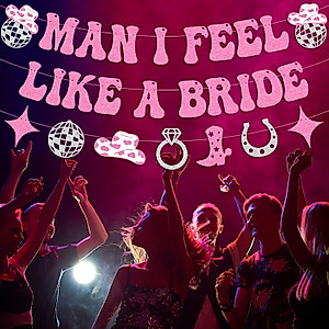 Man I Feel Like A Bride Banner Last Rodeo Bachelorette Party Decorations for Western Cowgirl Bridal Shower Wedding Party Supplies