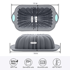 Chicrinum Silicone Bread Loaf Pan, Non-Stick Food Grade Silicone Baking Mold, Meatloaf Pan with Metal Reinforced Frame More Strength