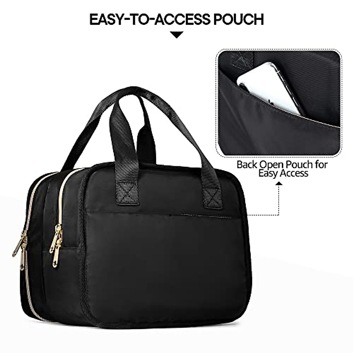 Fasrom Wearable Breast Pump Bag with Cooler Compatible with Elvie and Willow Hands-Free Pumps and Medela Pump in Style, Portable Pump Carrying Case for Working Moms, Black (Bag Only, Patent Design)