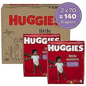 Huggies Little Movers Baby Diapers Size 4,70 Count (Pack of 2)