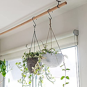 HiGift 8 Pack 6 Inches S Hooks for Hanging Plant Heavy Duty, Thick Wire Steel Large Black S Shaped Hook Hanger for Hanging Plants, Bird Feeders, Garden Tools,Ladder, Pool Equipment Tools,Kitchenware