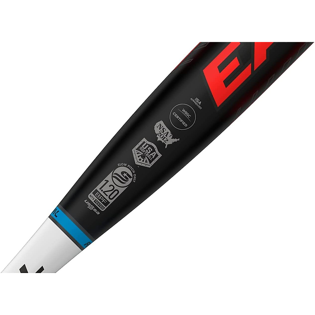 Easton | RIVAL Slowpitch Softball Bat | Approved for Play on All Fields | Loaded | 12" Barrel | 34"x26oz, Black/Blue/Red