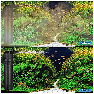 ITIY 5-in-1 Fish Tank U-V Filter, 170GPH 6W Internal Aquarium Filter Pump with Timer, 180°Adjustable Submersible Filter for Small Tank, Tropical Aquariums, Turtle Tank…