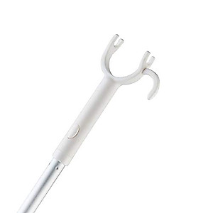 Long Reach Stick with Hook Christmas Light Pole Telescoping Long Reach Closet Pole 45.67" Adjustable Long Reach Stick Clothes Poles Extending Closet Hook Pole(Off white)