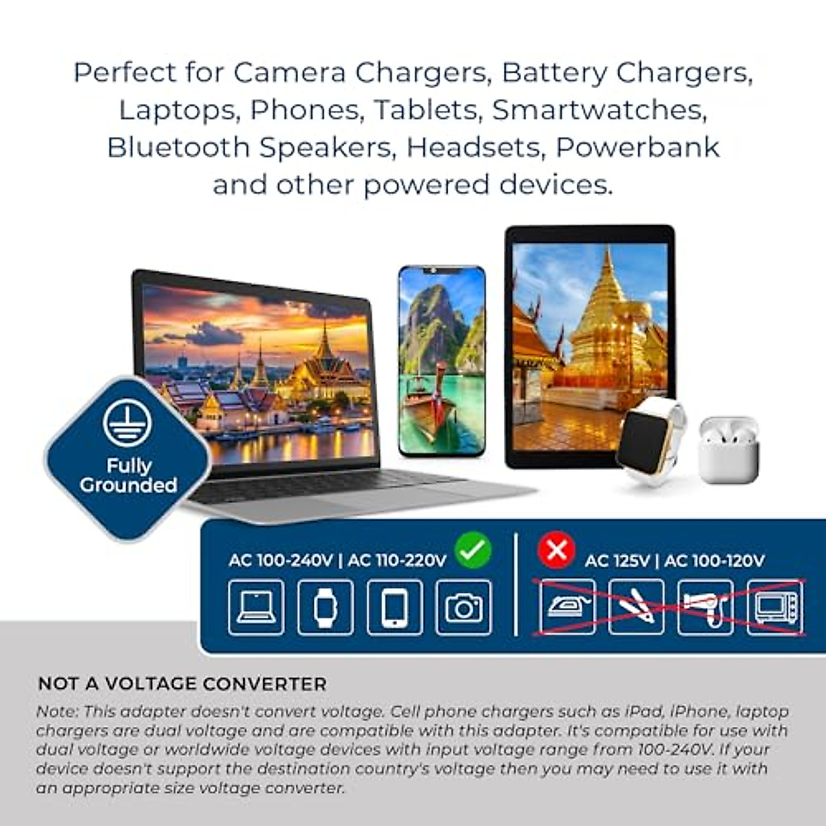 OREI Thailand Travel Plug Adapter with Dual USB - USA Input - Type O (U2U-18), Will Work with Cell Phones, Camera, Laptop, Tablets, iPad, iPhone and More