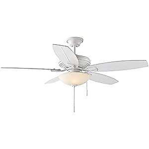 North Pond 52 in. LED Outdoor Matte White Ceiling Fan with Light